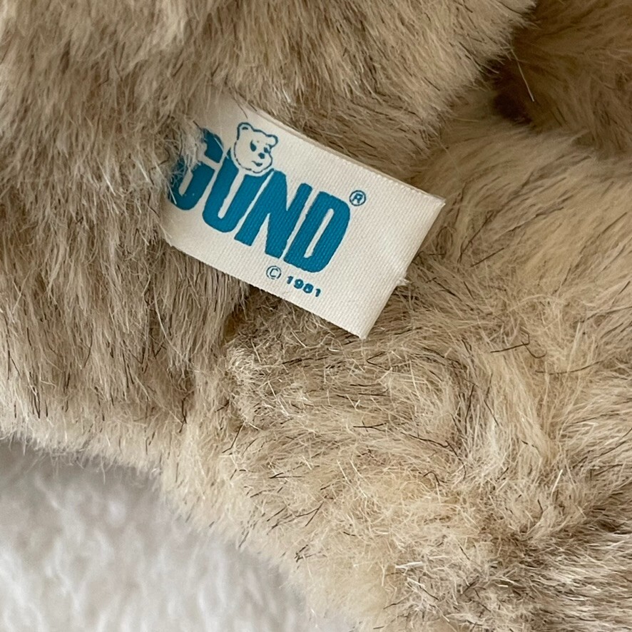 Vintage 1981 Gund Bunny Rabbit Plush Lovey Stuffed Animal Light Tan ...