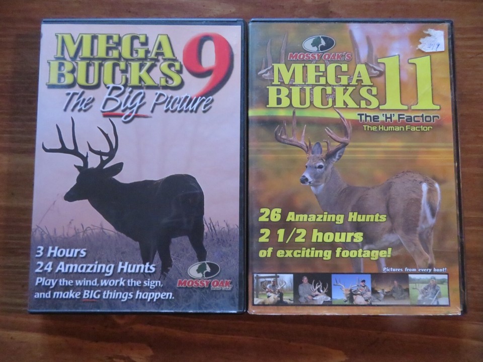 6 BOW HUNTING DEER DVD LOT; MOSSY OAKS MEGABUCKS, WHITETAIL DRIVEN, etc ...