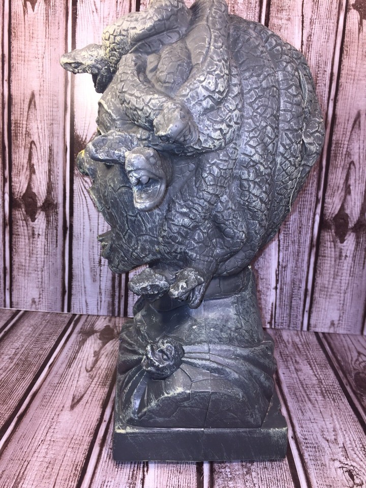 Halloween Prop Medusa Head Bust Moving Snakes Motion Activated Light Up ...