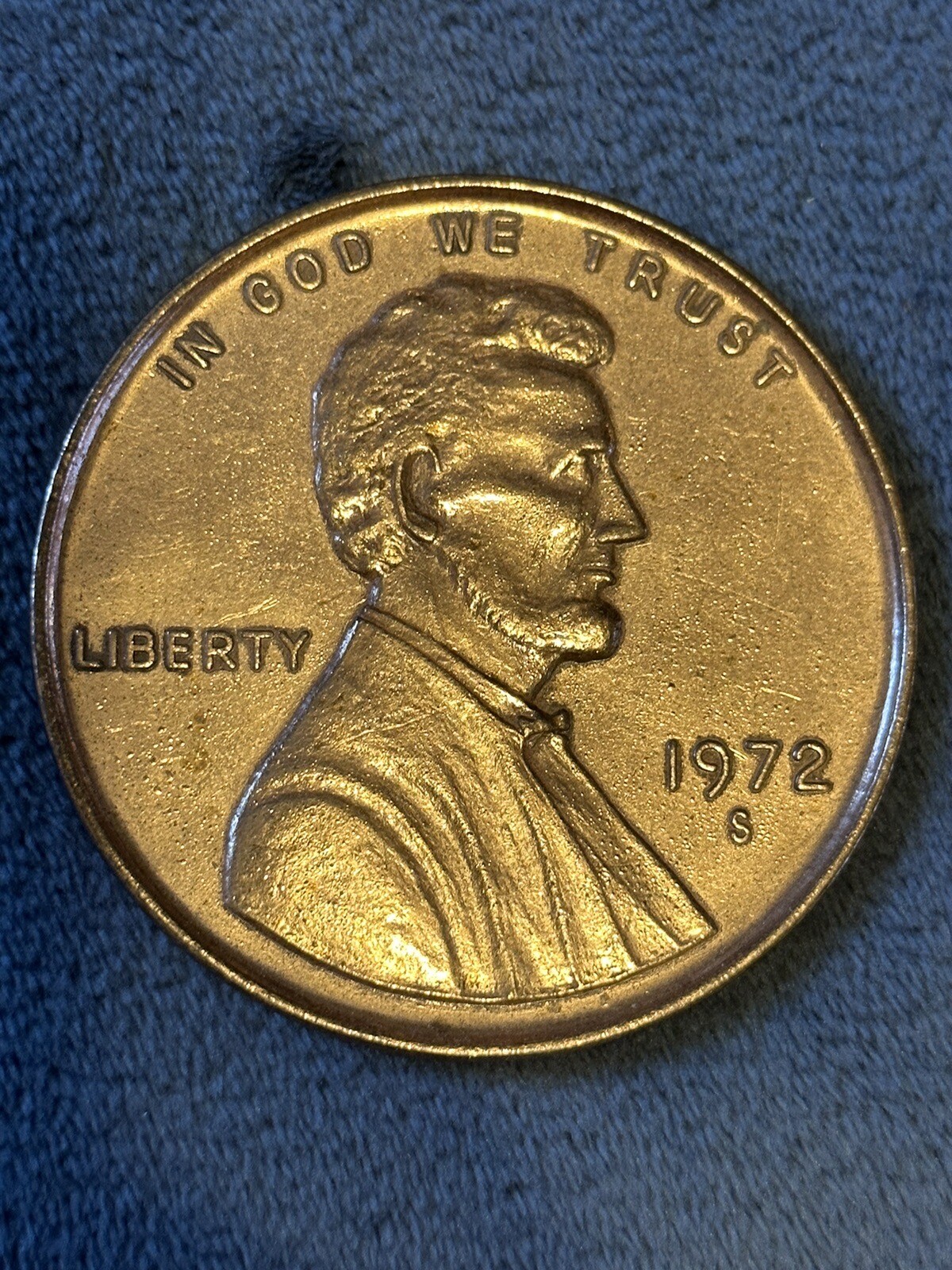 Large 3 Inch Novelty Medal/Coin/Coaster/Paperweight 1972 S Lincoln One ...