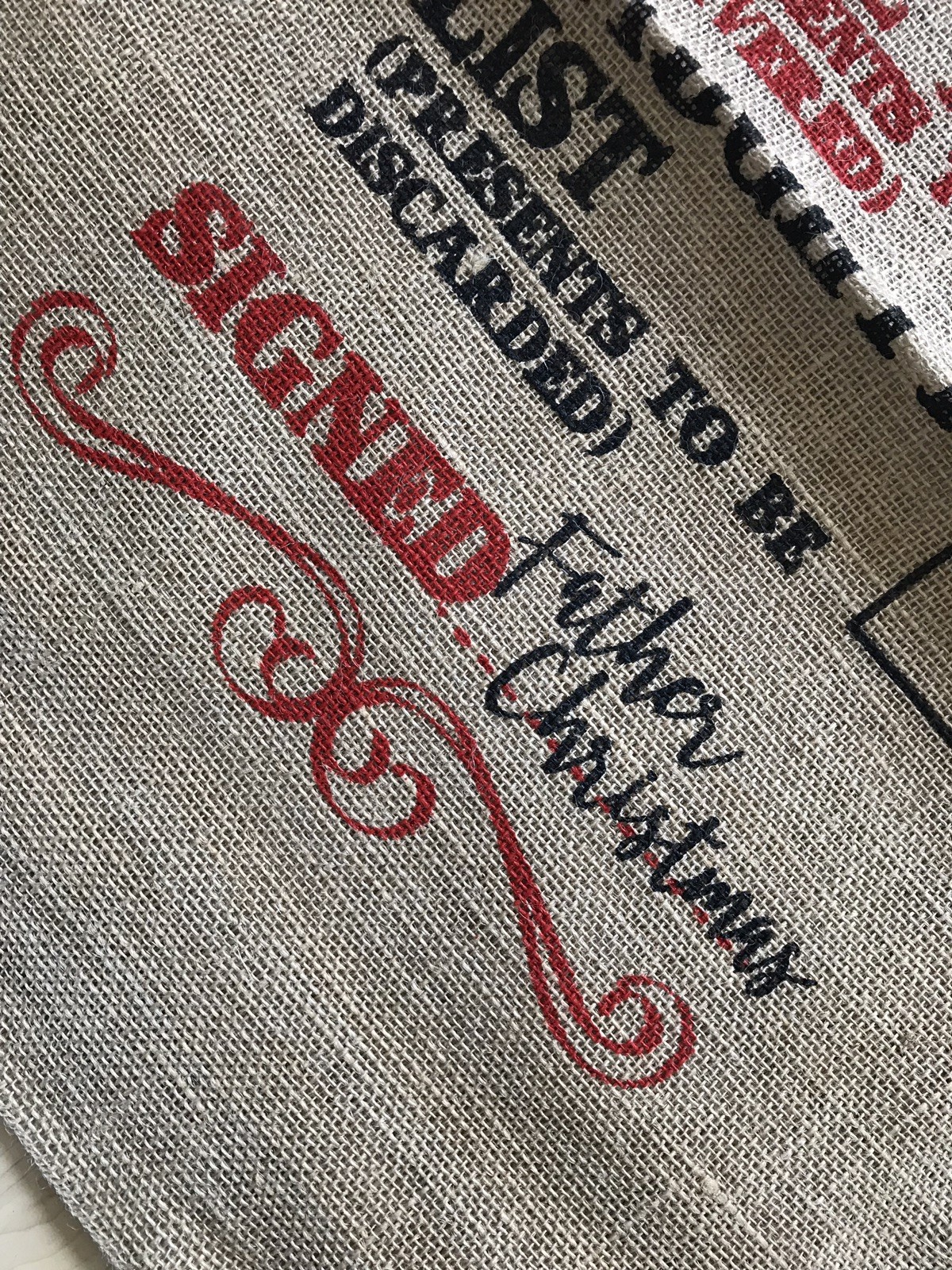 LARGE JUTE FATHER CHRISTMAS SANTA SACK RED STOCKING BAG GIFT PRESENTS ...