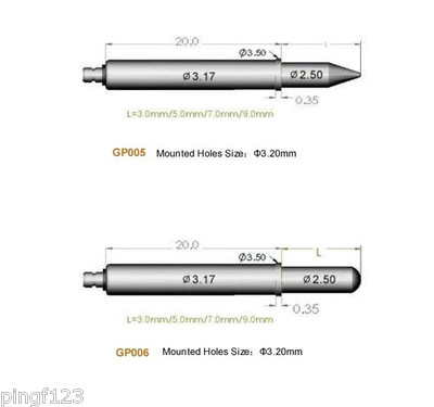 2pcs Spring Loaded Guide Pin for test fixture barrel 3.17mm / 4.8mm | eBay