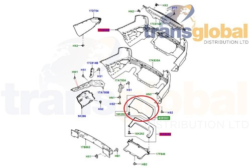 Range Rover Sport 16-17 Corris Grey Rear Bumper Towbar Cover GENUINE LR ...