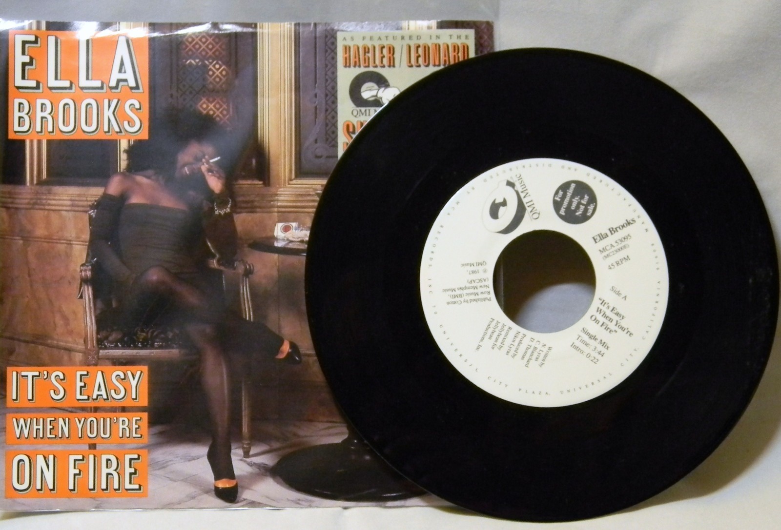 ELLA BROOKS IT'S EASY WHEN YOU'RE ON FIRE PROMO 45 RPM RECORD & PICTURE ...