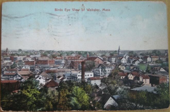 Webster, MA 1908 Postcard: Bird's Eye View - Massachusetts Mass | eBay