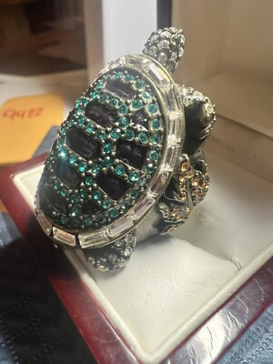 Rare! Adrienne Swarovski Multi-Stone Turtle Ring Size 8 #9421 | eBay