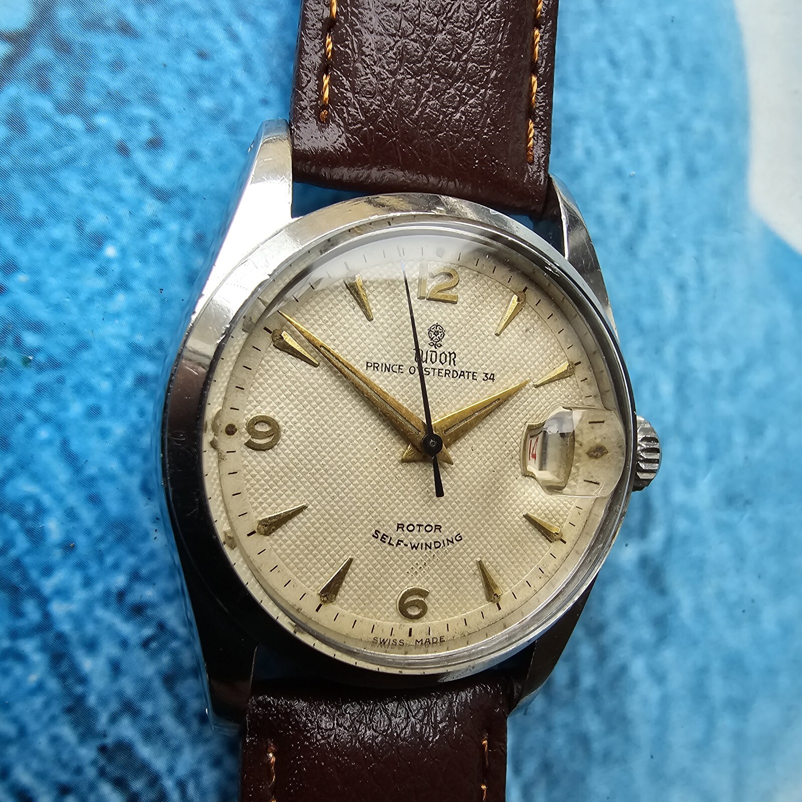 Tudor Prince Oysterdate 34 Honeycomb Rotor Self-Winding Men's Watch REF ...