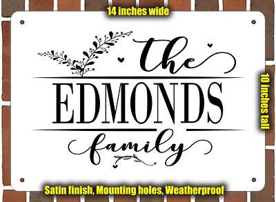 Edmonds Family Decorative Metal Door or Wall Plaque (Style 2) | eBay