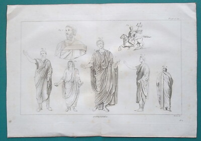 ROMAN FASHION Dress Toga Trabea Cinctus - 1804 Antique Print ...