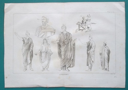 ROMAN FASHION Dress Toga Trabea Cinctus - 1804 Antique Print ...