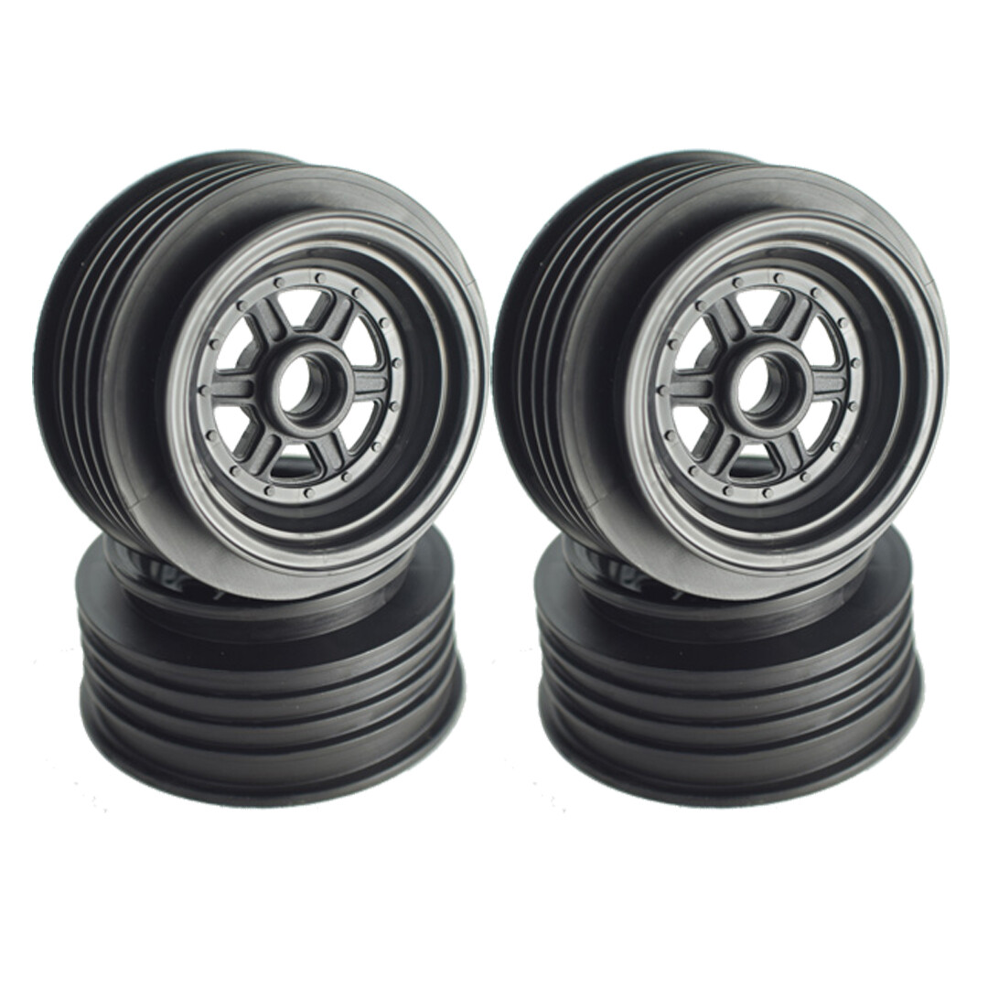 DE Racing Gambler Front Black Wheels (4Pcs) for 3/8" Bearing / CW ...