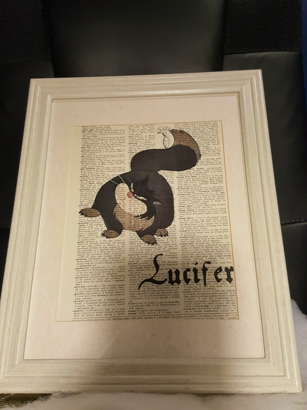 Lucifer Dictionary Art Print Poster Picture Disney Cat Vintage Framed ...