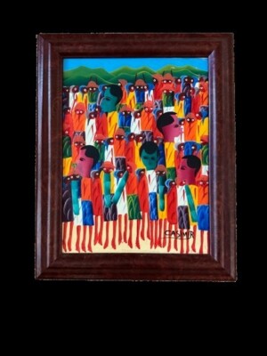 Laurent Casimir, Haitian artist, 20x16 framed original acrylic canvas ...