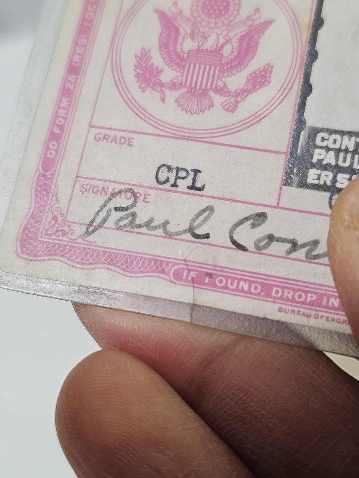 1959 US Armed Forces ID Card Army CPL name "Paul Laminated- B2- READ | eBay