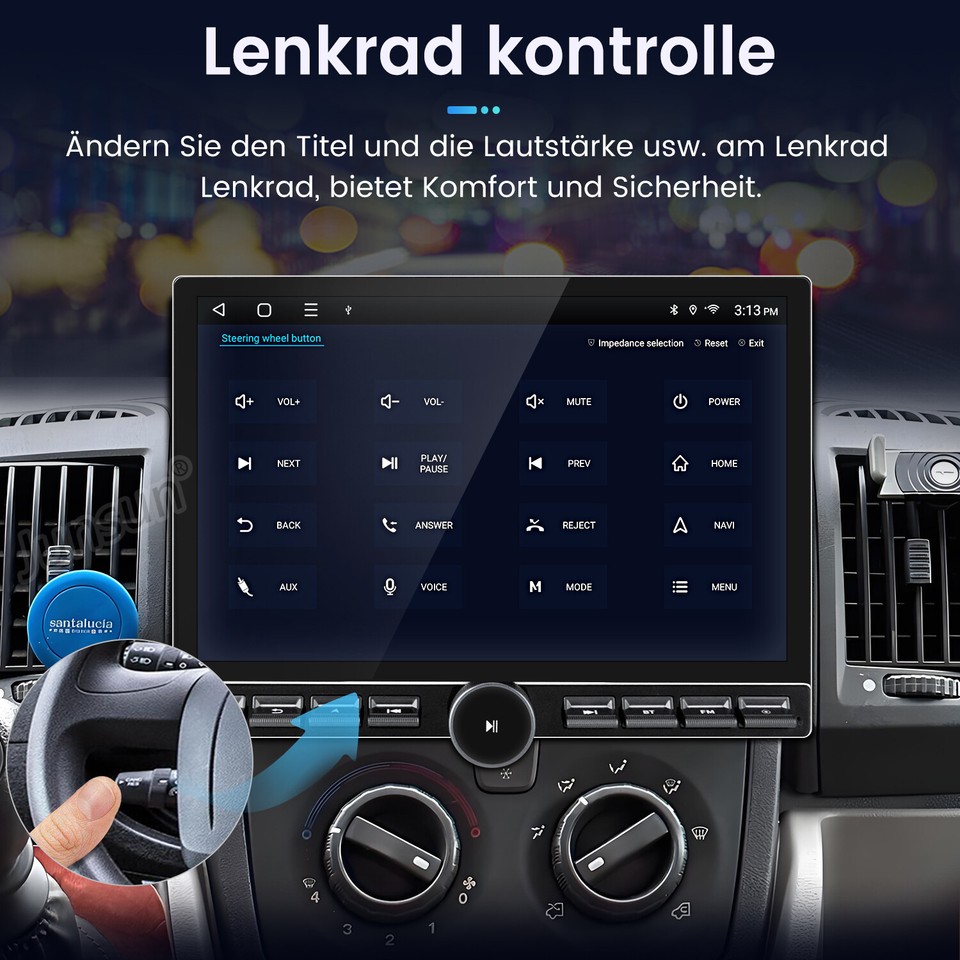 13"Für Fiat Ducato Citroen Jumper Peugeot Boxer Android Carplay ...