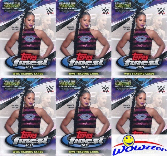 (6) 2021 Topps FINEST WWE Wrestling EXCLUSIVE Blaster Box-X-FRACTOR ...