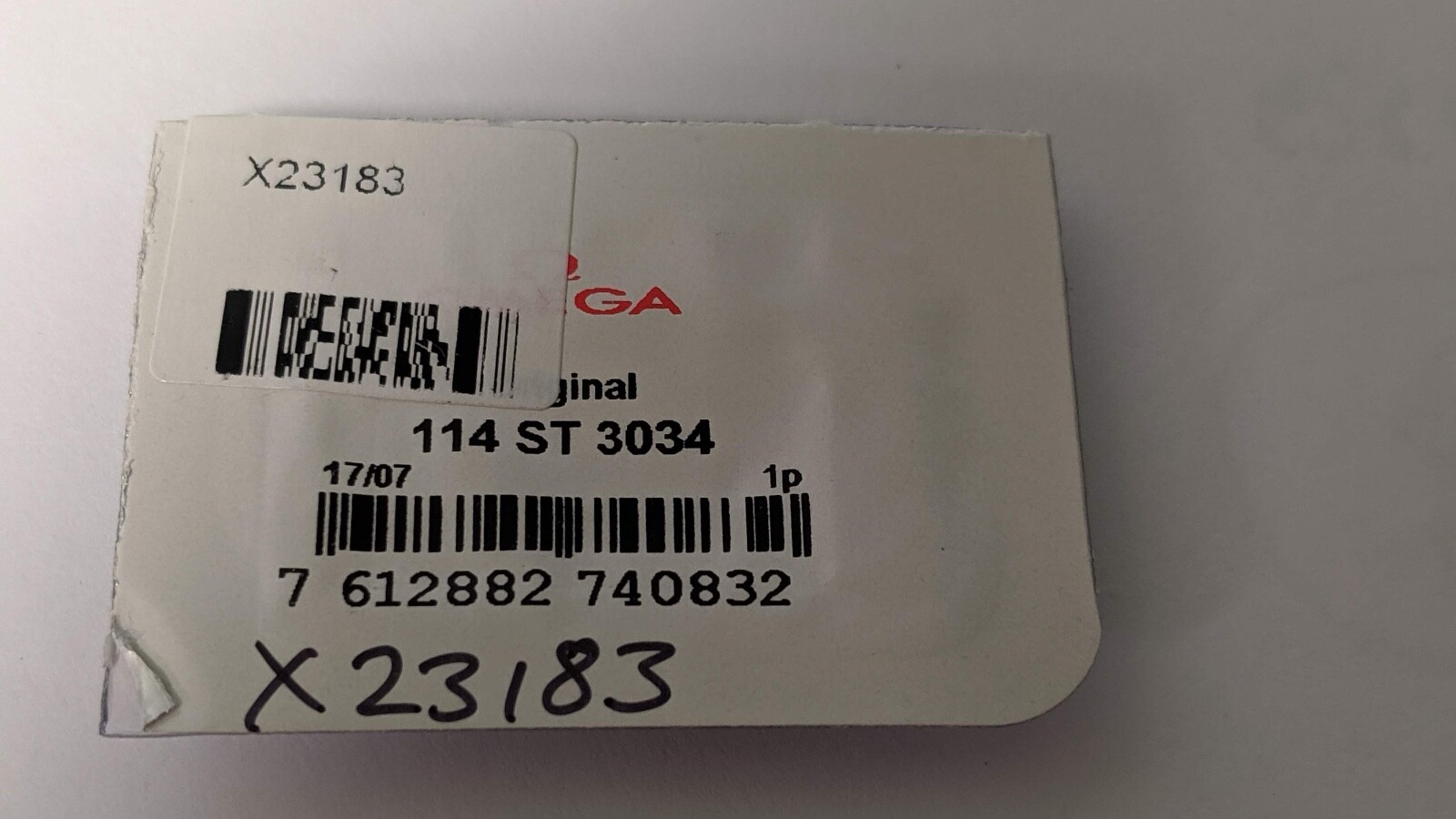 Omega LINK Stainless Steel and 2 pins x23183, 114ST3034 NEW Genuine ...