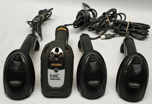 Mixed Lot of 4 Symbol DS Models Handheld Barcode Scanners w/USB Cables ...