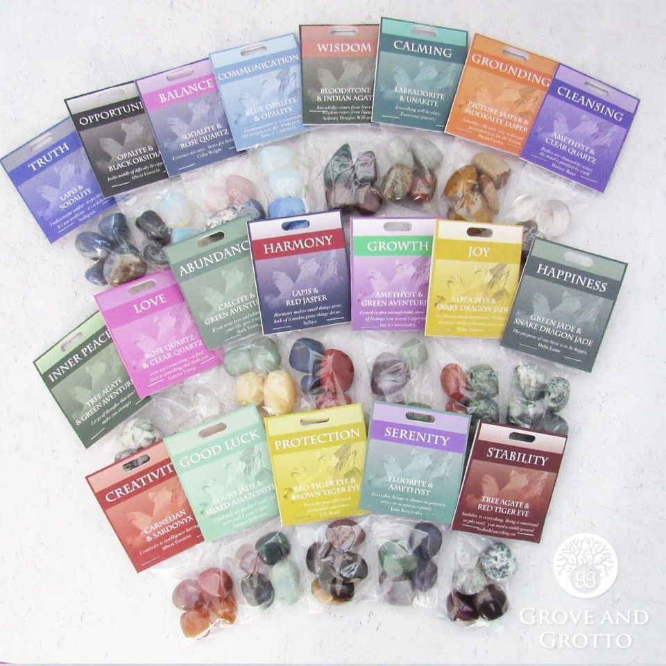 Communication Gemstones (Blue Opalite & Opalite) - Package of 4 Tumbled ...