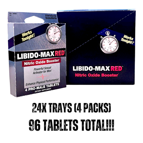 96 TABLETS (24x4) Libido-Max Red Nitric Oxide Booster Powerful ...