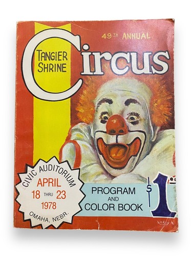 Vintage Tangier Shrine Circus Program & Coloring Book w Ads 1978 Omaha ...