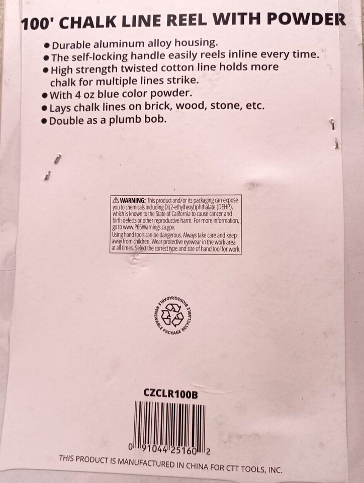 CHALK LINE REEL WITH BLUE POWDER 100 FOOT LINE ALUMINUM ALLOY BOX | eBay