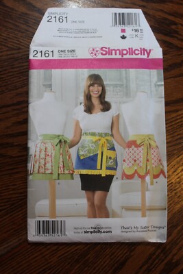 SIMPLICITY 2161, Retro Half Apron Sewing Pattern, One Size Uncut | eBay