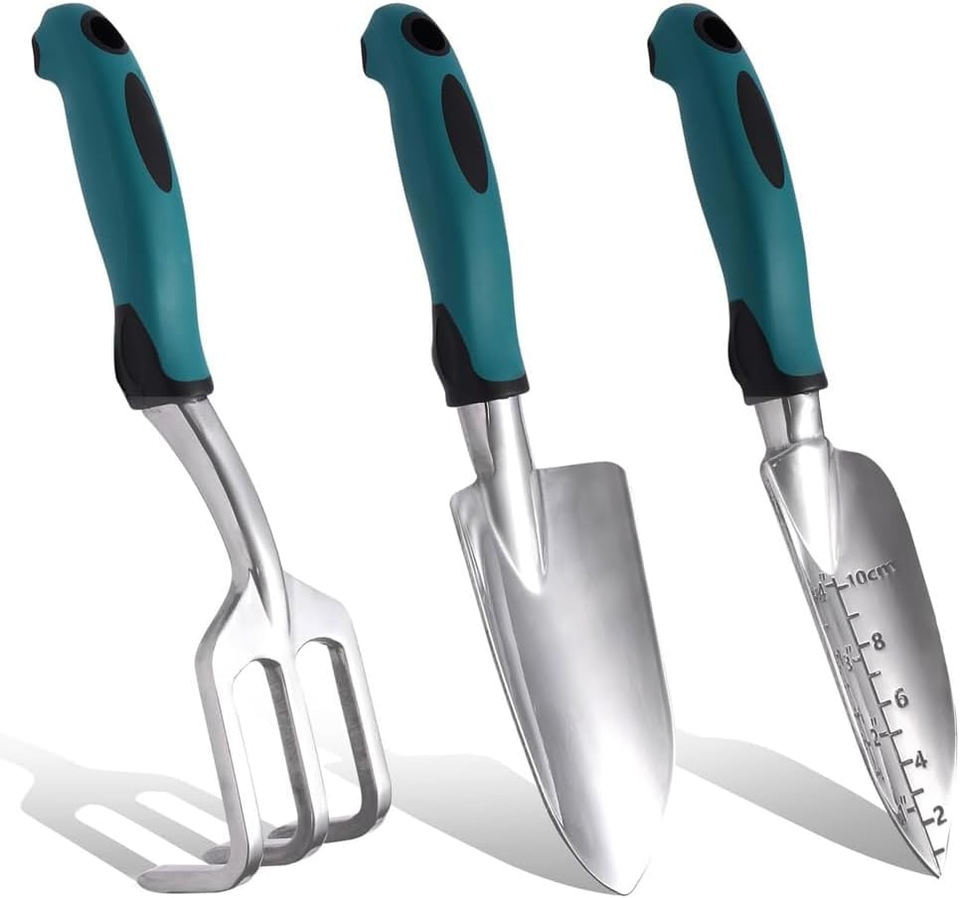 3 Piece Heavy Duty Cast Aluminum Garden Hand Shovels with Non Slip ...