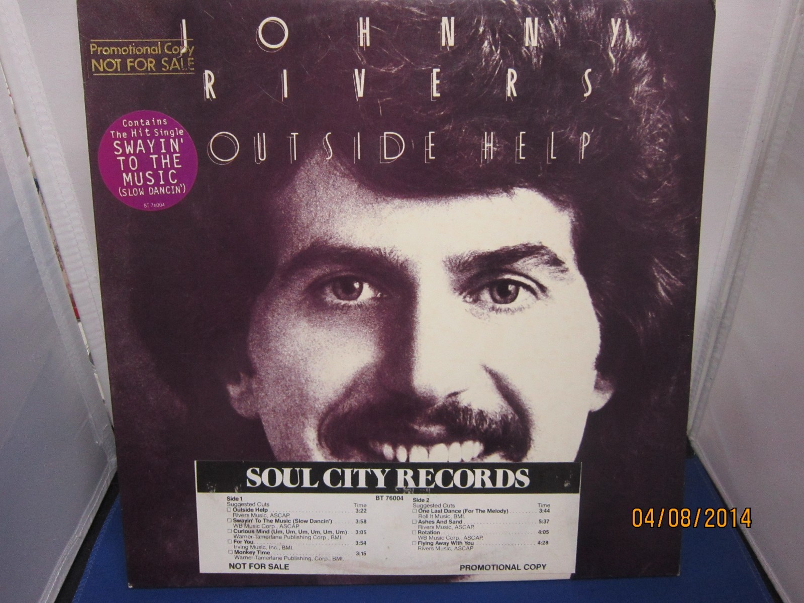 JOHNNY RIVERS Outside Help 1977 12" 33 rpm LP "Exc Cond"SuperFast ...