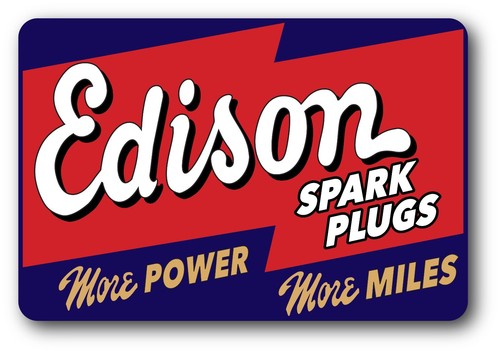 EDISON CHAMPION SPARK PLUG VINTAGE HOT ROD STICKER DECAL SPEED SHOP ...