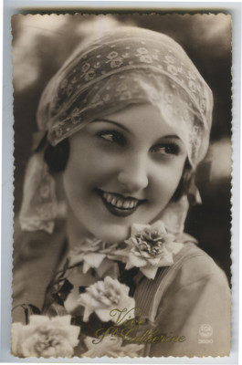c 1930 French Glamour Glamor PRETTY LADY Deco Beauty photo postcard | eBay