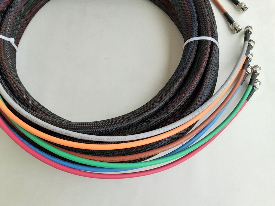 6 Channel Snake Belden 1694A HD-SDI RG-6 Video Cable 4.5 GHZ BNC Male ...