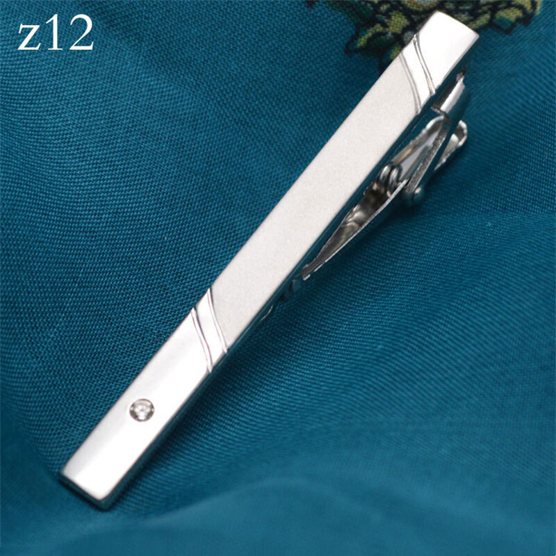 Mens Silver Tie Pin Clip Bar Stainless Steel Clasp Skinny Necktie ...