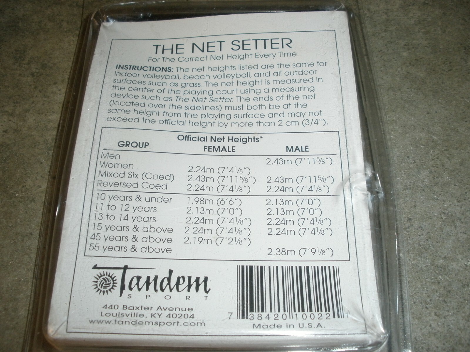 NEW Tandem Sport The Net Setter/ Sure Volleyball Net Always Correct ...
