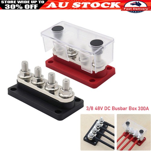 300A Bus Bar Power Distribution Terminal Block Kits 48V 300A Busbar 4 ...