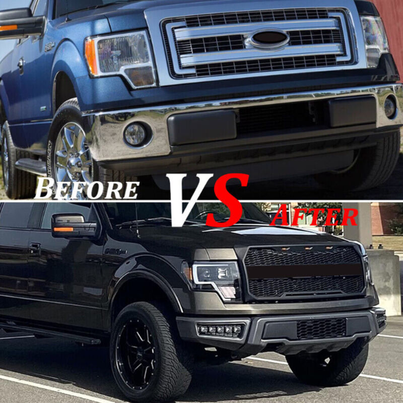 2009-2014 Ford F150 F-150 Raptor Style Front Bumper Impact Bar | Gray ...