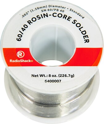 60Sn40Pb Rosin Core Solder RA2% .062" 8oz | eBay