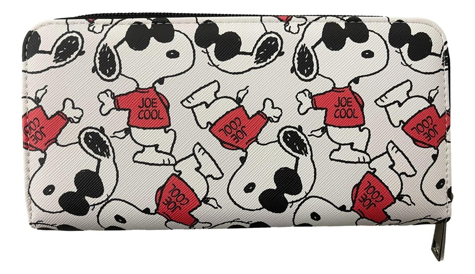 Peanuts Snoopy Character "Joe Cool" All-Over Print Zip Around Clutch ...