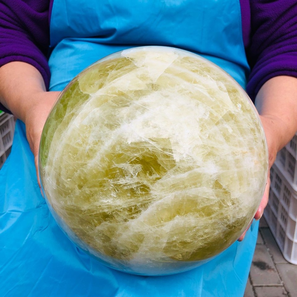 30.36LB Natural Yellow crystal ball Quartz Citrine sphere Mineral ...