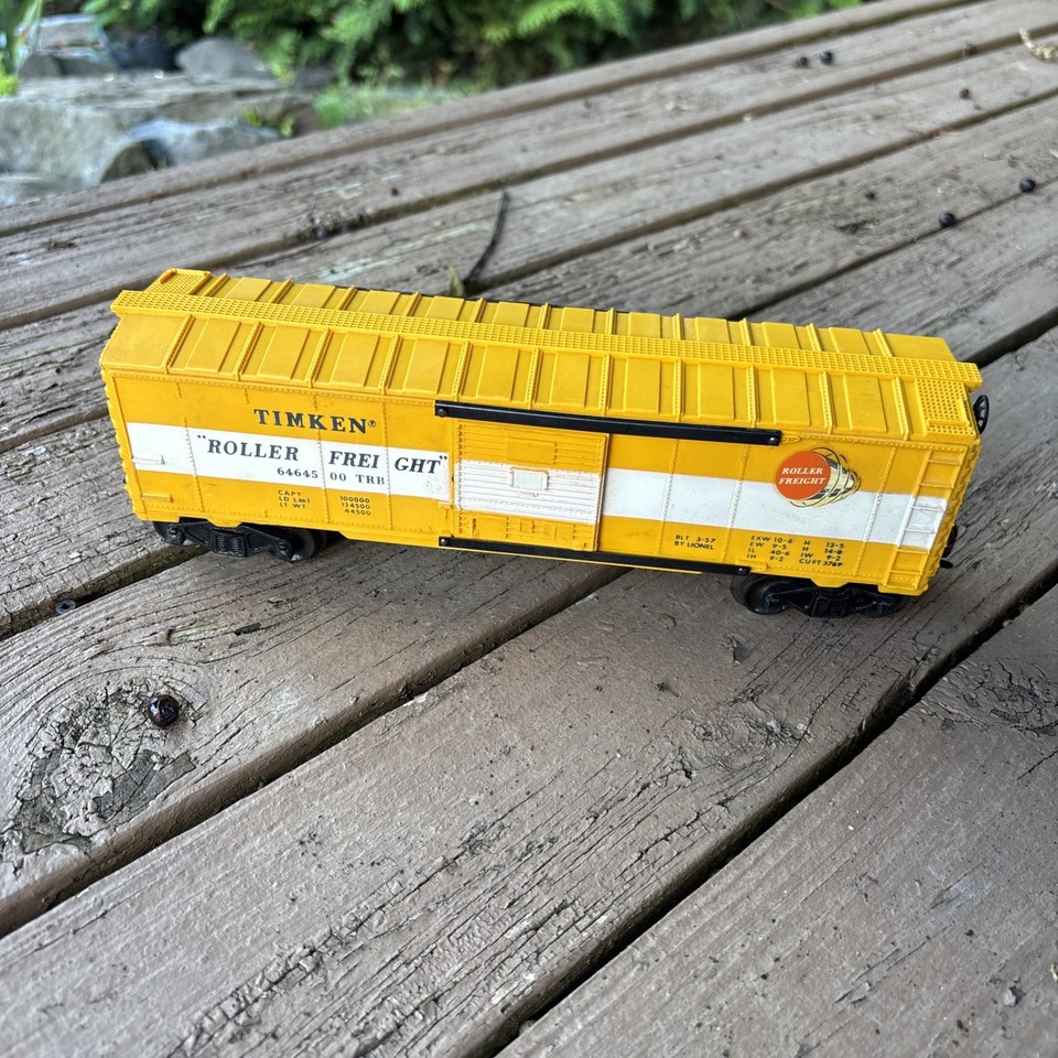 VINTAGE Lionel 6464-500 TRB Timken Boxcar Yellow ROLLER FREIGHT RARE 🔥🔥 ...