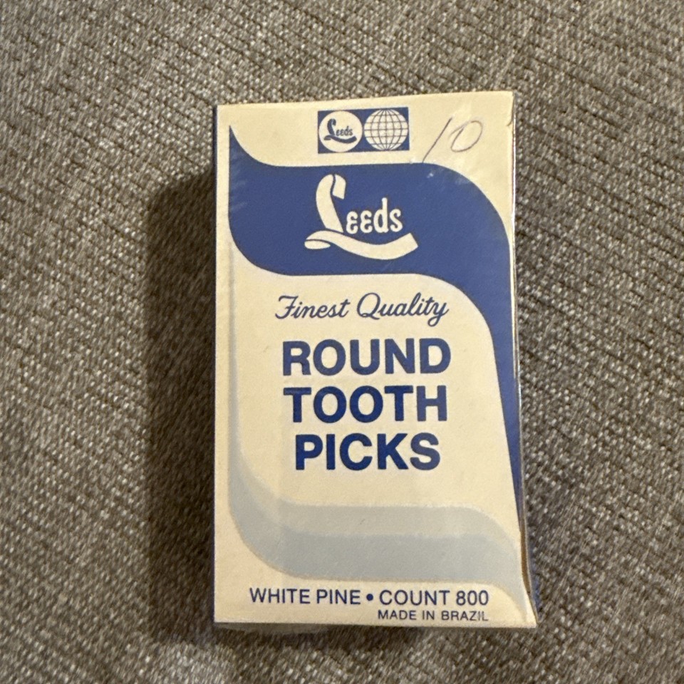 Vintage Leeds Round Toothpicks White Pine 800 count Made in Brazil | eBay