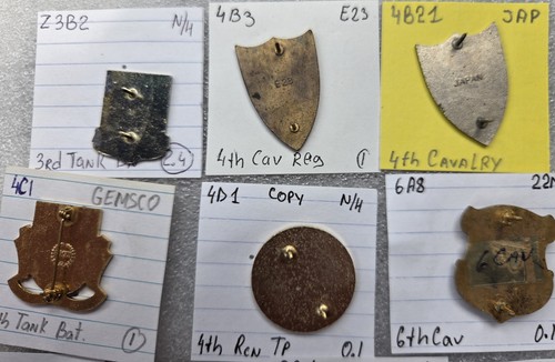 Lot of 10 Armor/Cavalry Di Dui Unit Crest Insignia pins. | eBay