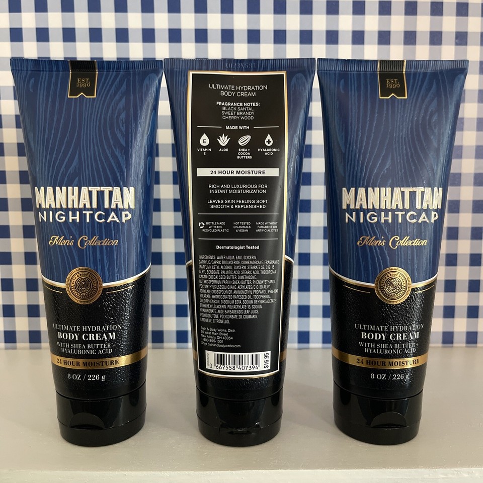 3X ~ Bath & Body Works ~ MANHATTAN NIGHTCAP ~ Ultimate Hydration Body ...