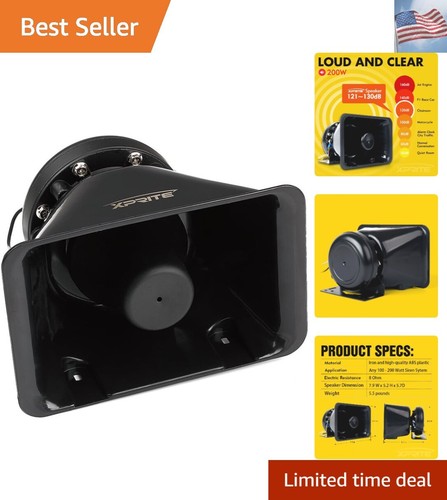 Compact 200 Watt High Performance Siren Capable with Any 100 - 200 Watt ...