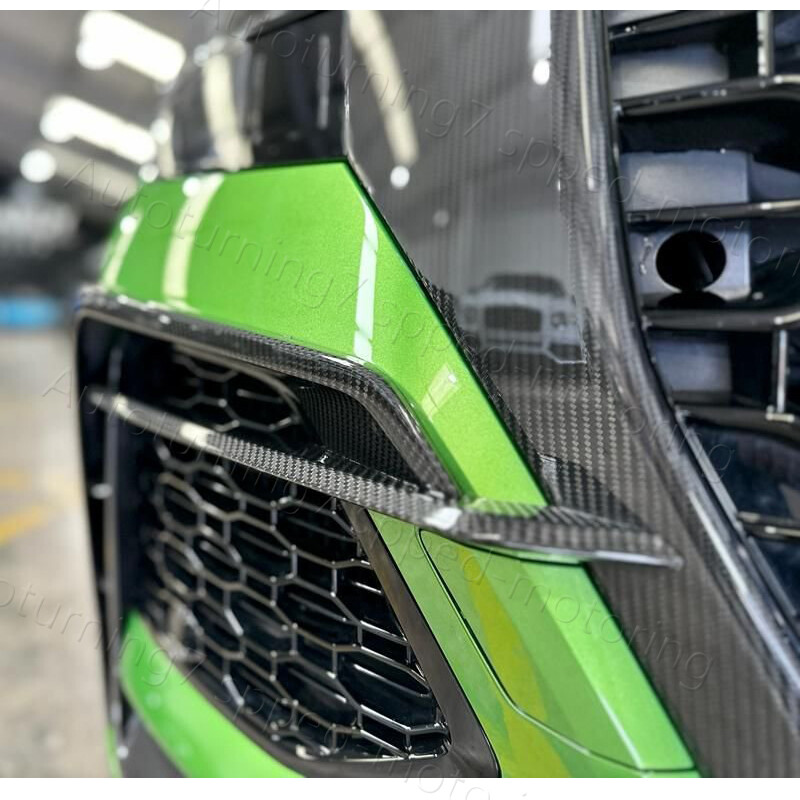 For Audi RSQ8 RS Q8 20+ REAL CARBON Fiber Front Bumper Fins Splitter ...