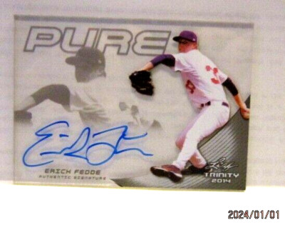 Erick Fedde RC 2014 Leaf Trinity PURE Acetate Rookie Autograph ...