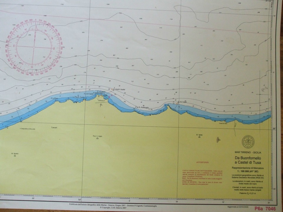 Admiralty Nautical Chart Italy 2009 | Buonfornello to Castel di Tusa ...
