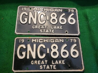 1979 Michigan PAIR of License Plates: #GNC-866 Genesee County | eBay