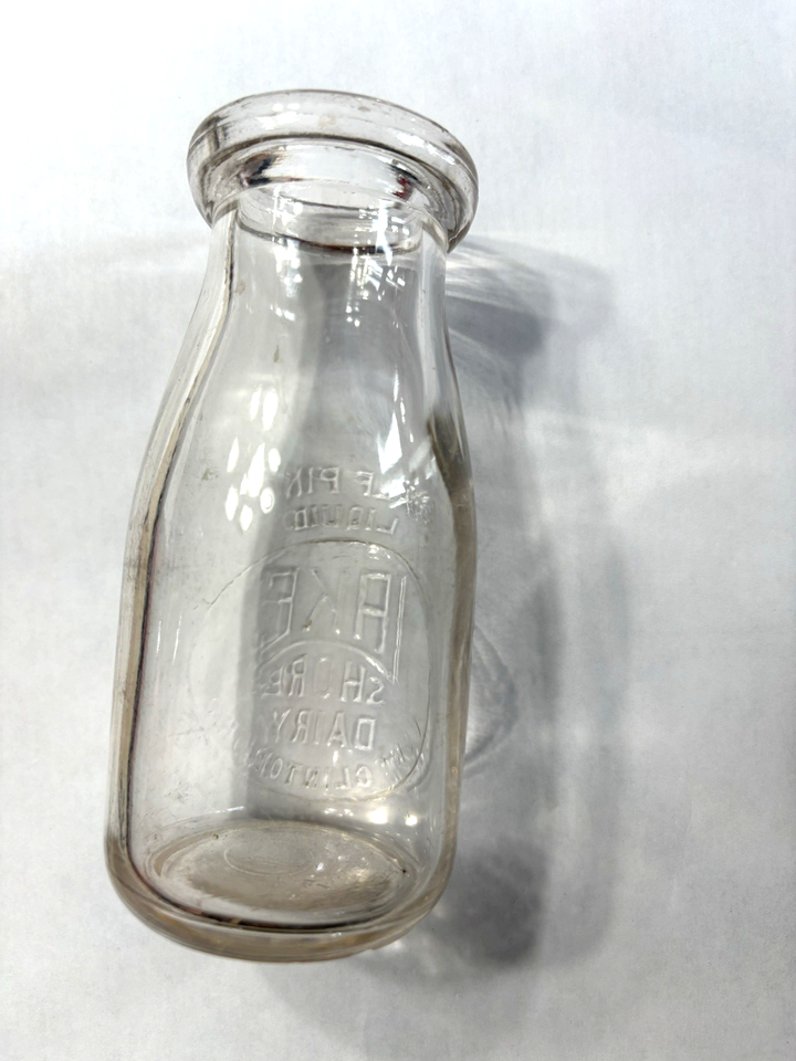 Lake Shore Dairy Port Clinton Ohio Half Pink Milk Bottle | eBay
