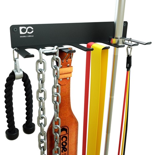 Multi-Purpose Gym Equipment Storage Wall Rack - 8 Hooks | eBay